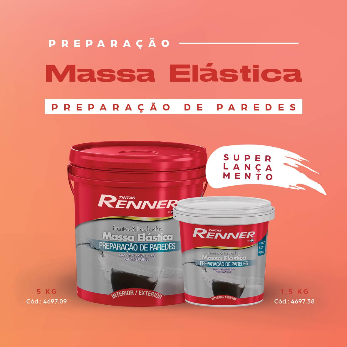 Tinta Renner lança Massa Elástica na versão profissional e faça você ...
